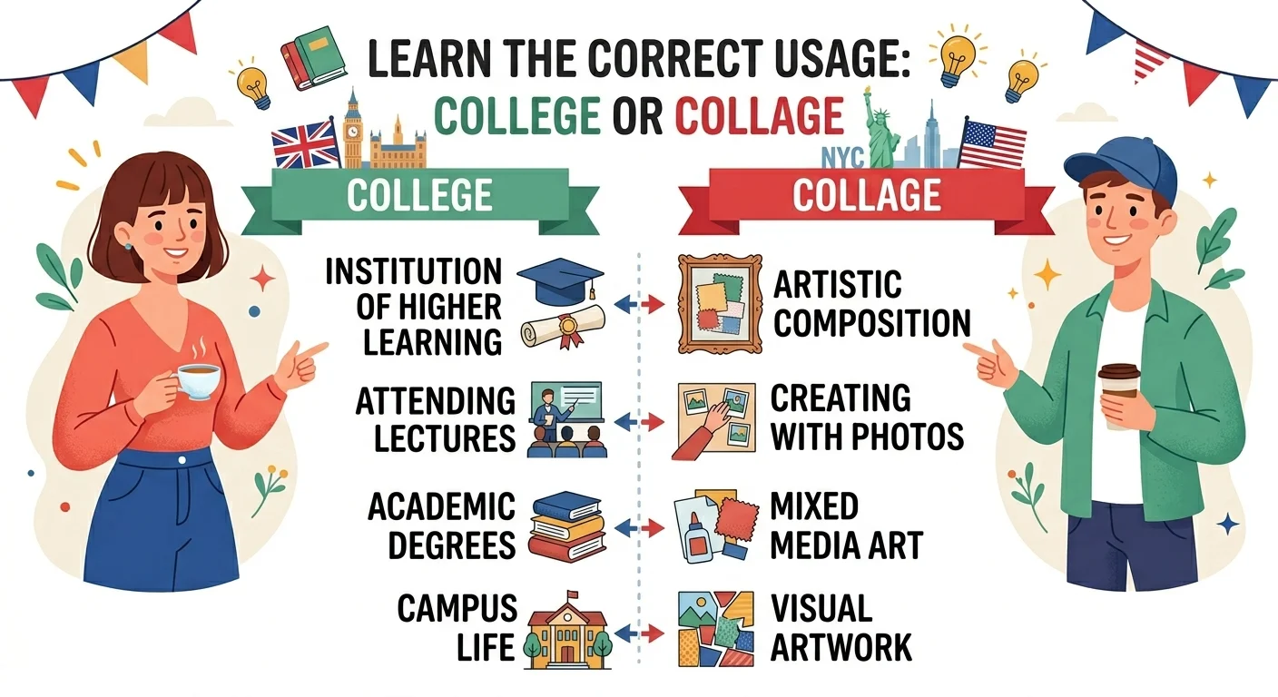 Is It College or Collage? Common English Mistake 🤔
